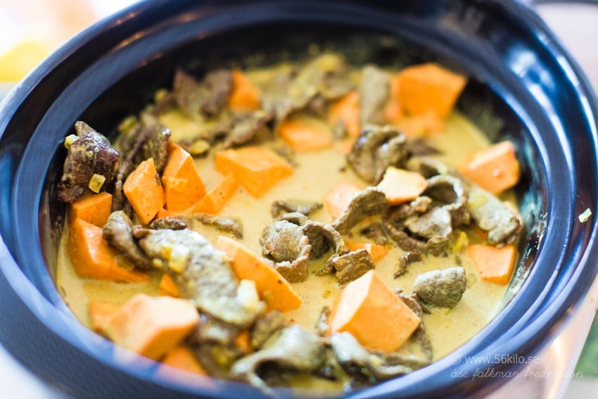 Biff Curry med sötpotatis i kokosmjölk - 56kilo – Hälsosamma recept ...