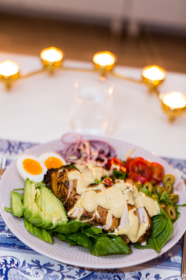 Kycklingsallad med avokado, ägg och senapsdressing - 56kilo.se - LCHF ...